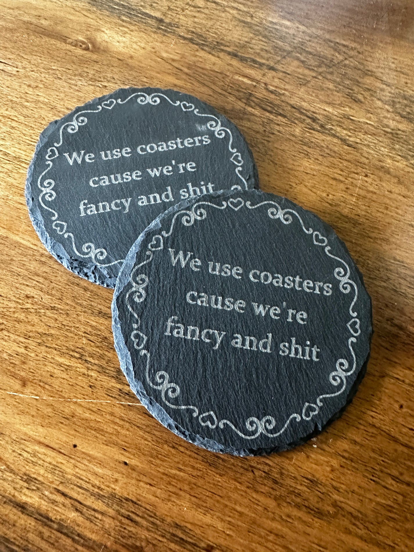 Funny Coasters Engraved Slate Coasters – Josephine Thomas Home