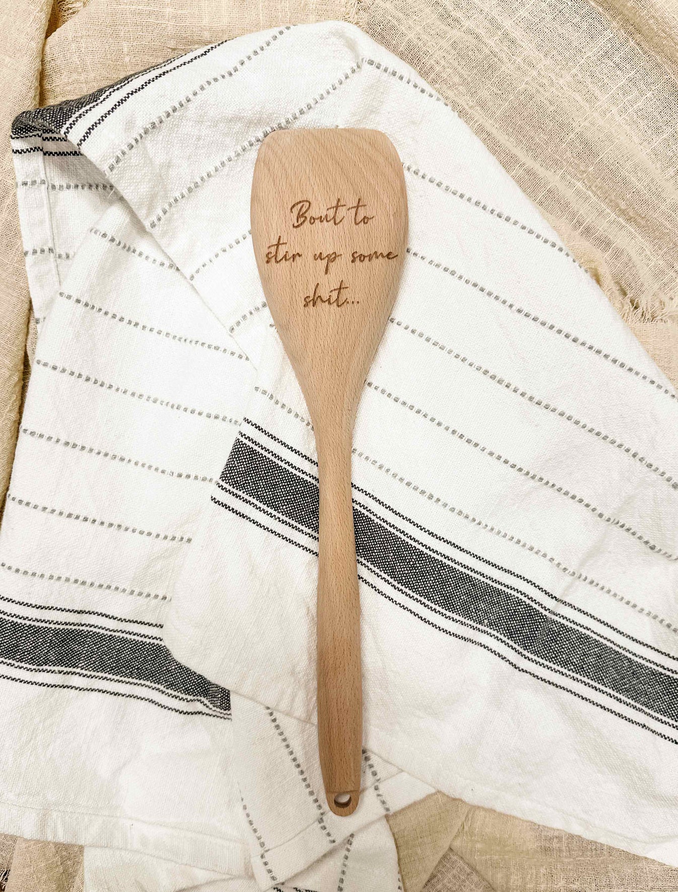 Engraved Cutting Board, Coaster, + Spoon Gift Set - Kitchen Humor ...