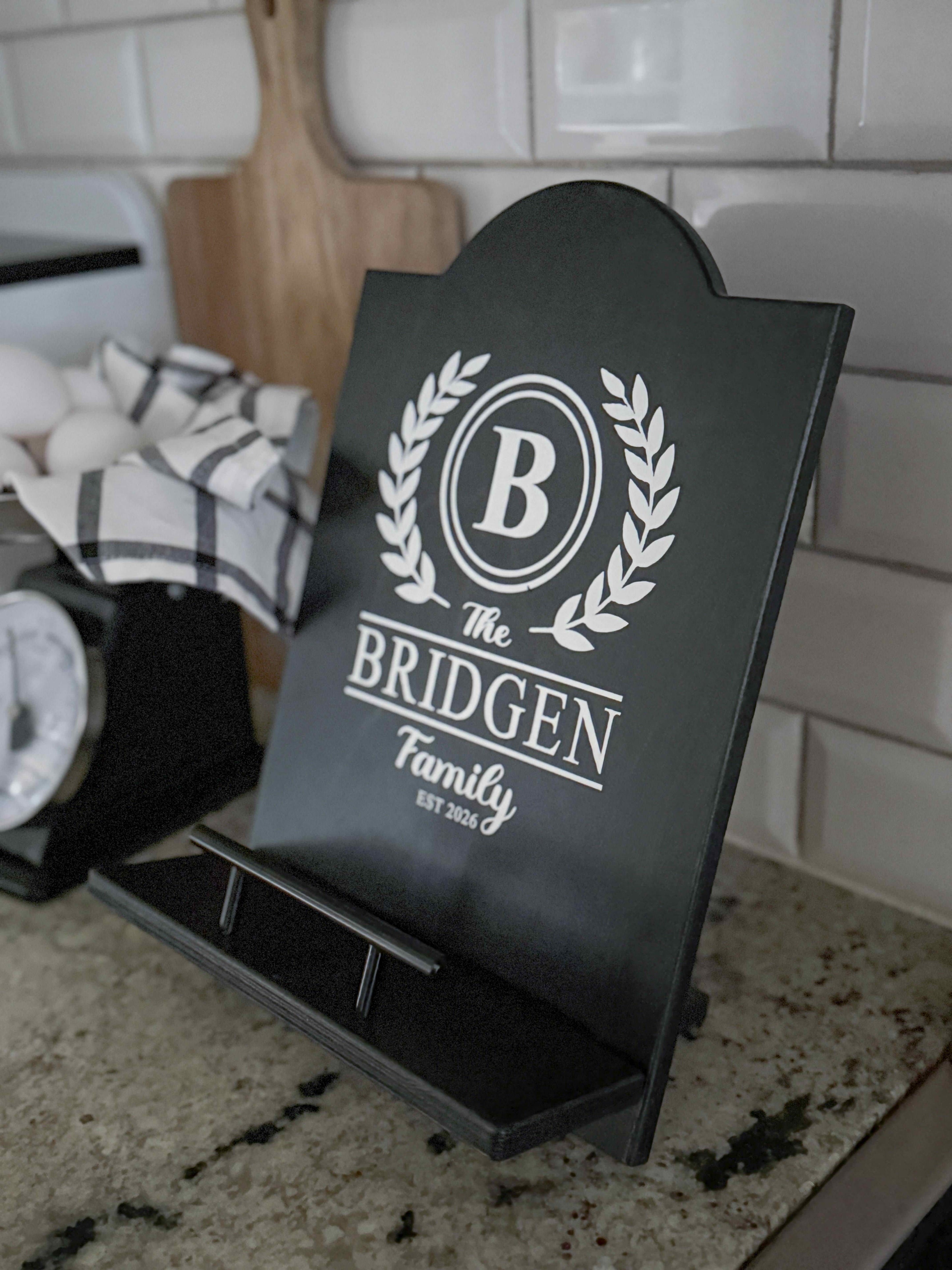 Personalized Black Cookbook Holder – Josephine Thomas Home