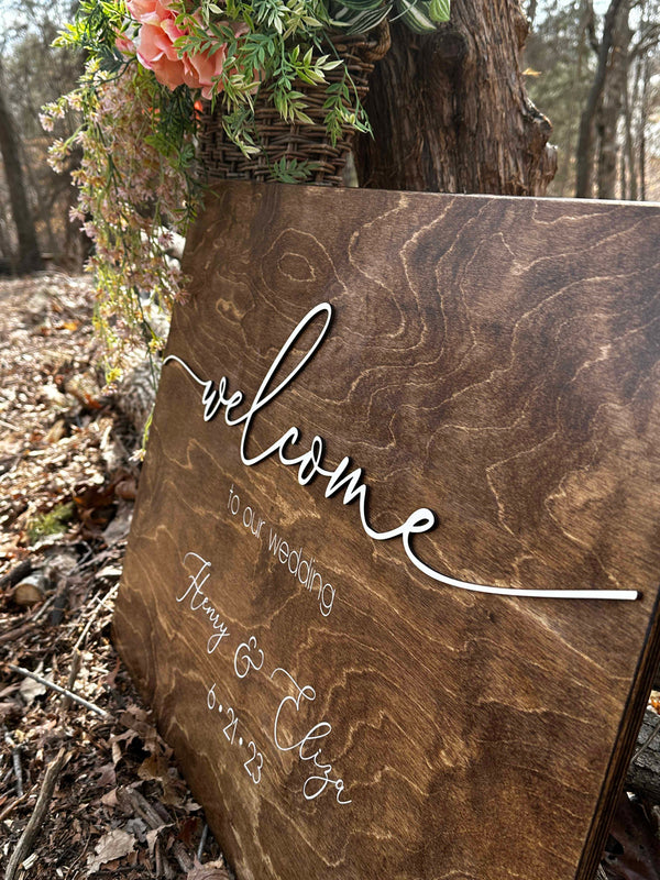 Engraved Wedding Welcome Sign, "Eliza" – Josephine Thomas Home