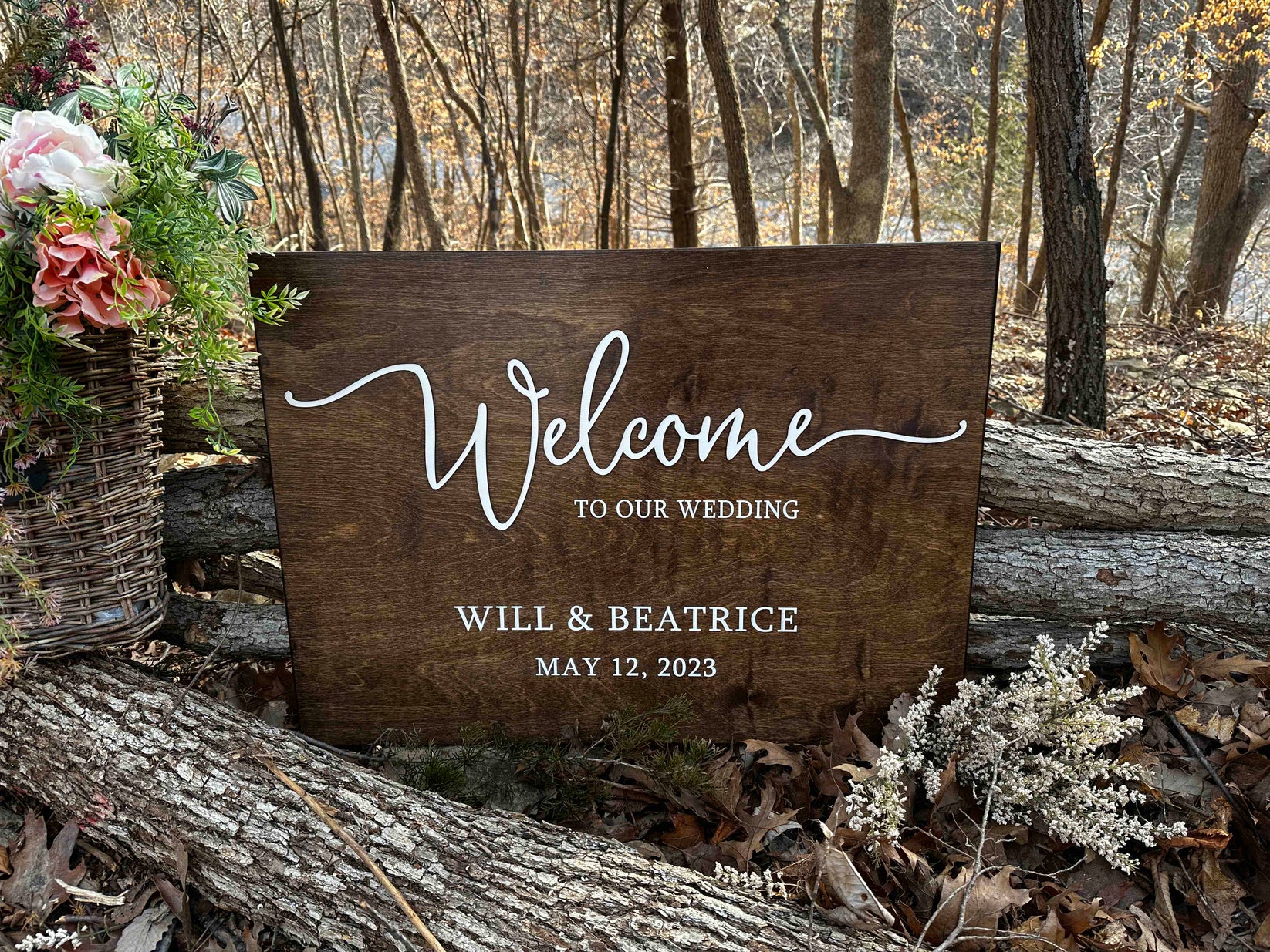 Engraved Wedding Welcome Sign, "Beatrice" – Josephine Thomas Home