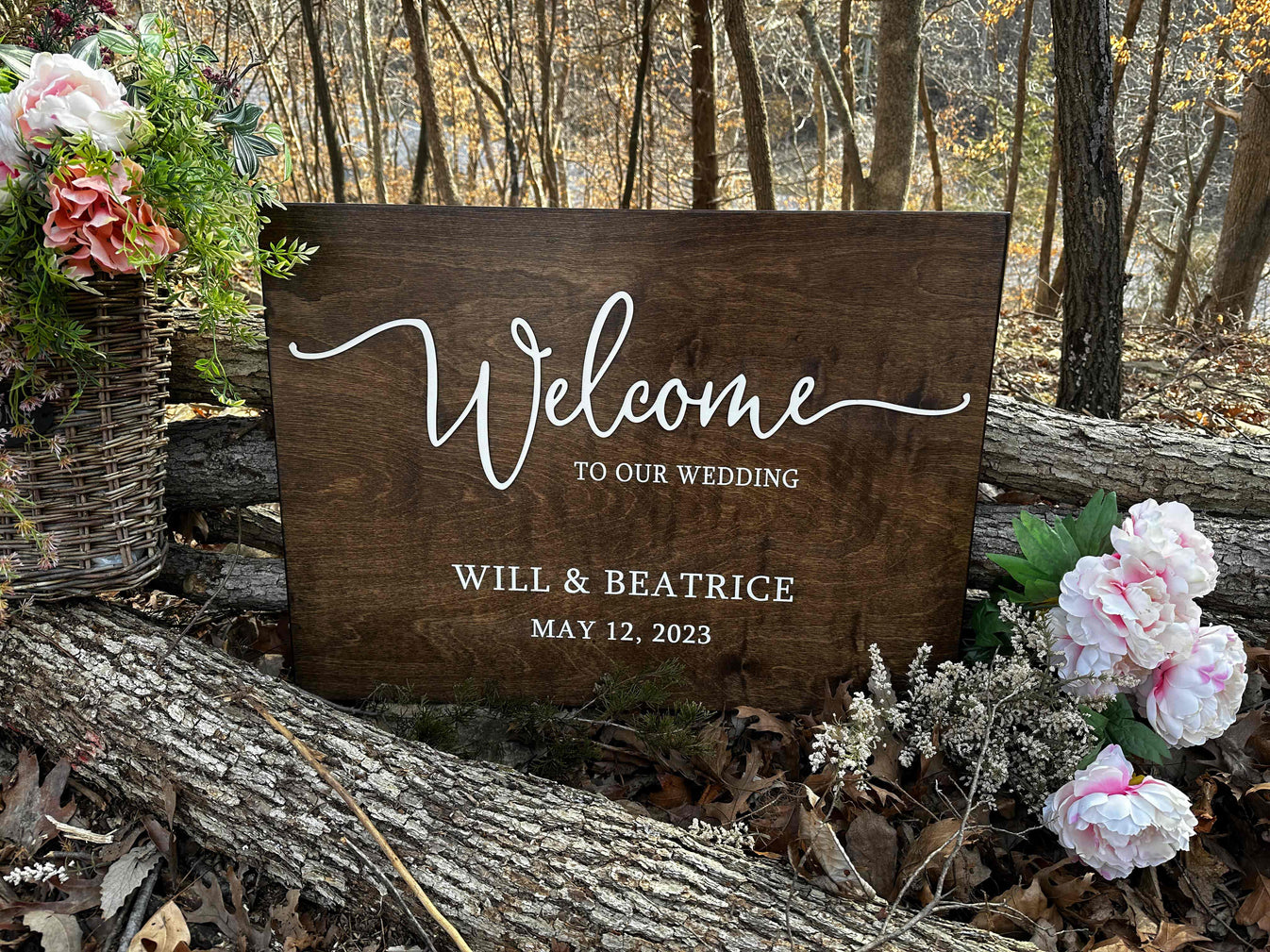 Engraved Wedding Welcome Sign, "Beatrice" – Josephine Thomas Home